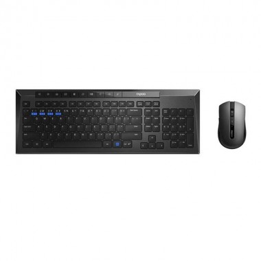 Rapoo 8200M Multi Mode Wireless Keyboard & Mouse Black : ShoppersBD