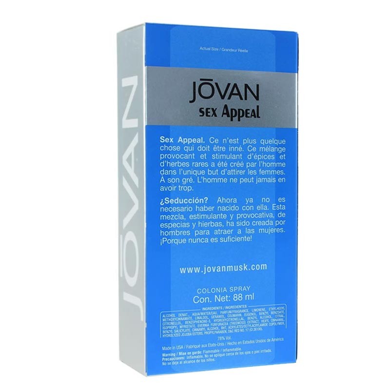 Jovan Sex Appeal For Men Cologne Spray 88ml Shoppersbd