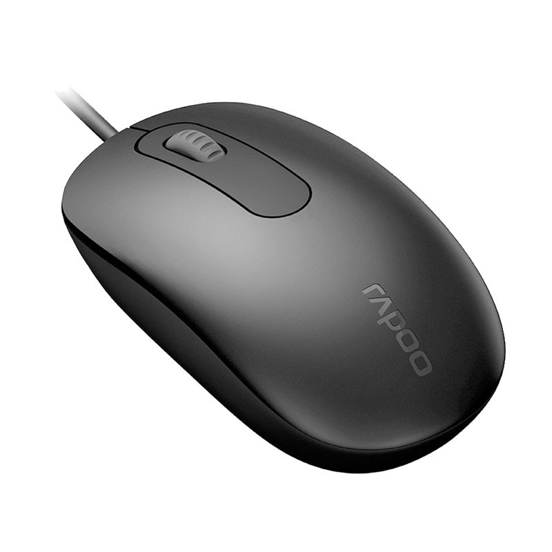 Rapoo N200 Wired Optical Mouse Black : ShoppersBD