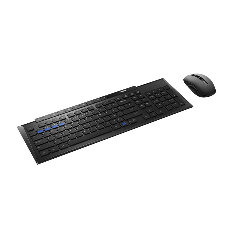 Rapoo 8200M Multi Mode Wireless Keyboard & Mouse Black : ShoppersBD